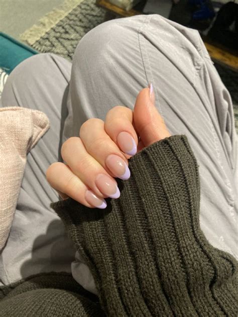 Lilac French Tip Nails 💅 Lilac Nails Lavender Nails Purple Nails