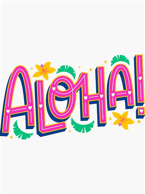Aloha Sticker For Sale By Virtualfaries Redbubble