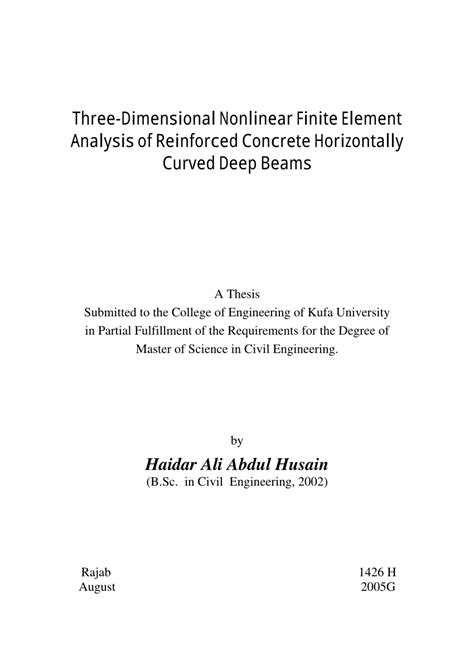 Pdf Three Dimensional Nonlinear Finite Element Analysis Of Reinforced Concrete Horizontally