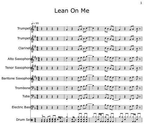 Lean On Me Sheet Music For Trumpet Clarinet Alto Saxophone Tenor