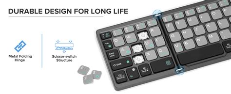 Delux Foldable Keyboard Bluetooth With 2 In 1 Touchpad Tri Fold