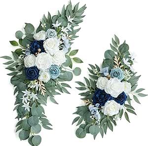 Amazon Udoula Artificial Dusty Blue Wedding Arch Flower Swags Set
