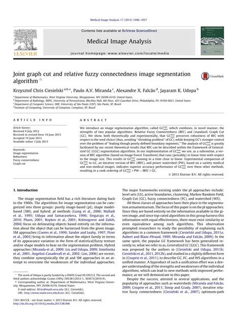 Pdf Joint Graph Cut And Relative Fuzzy Connectedness Image