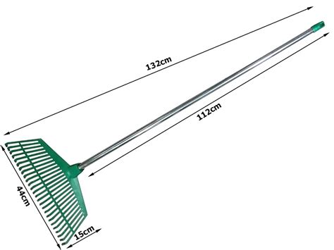 Garden Rake For Grass Leaves Light Plastic Stem Aluminium 40cm