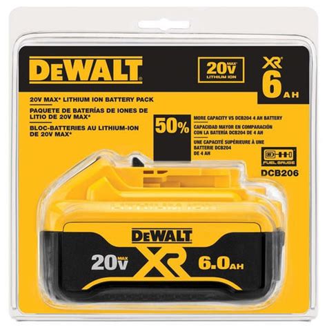 Dewalt 20v Max Xr 6ah Battery Dcb206