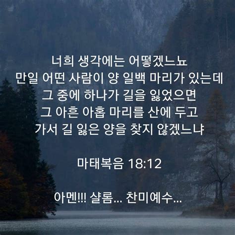 Chung Lee 예수님께서 잃어버린 한마리 양을 찾는 일에 우선순위를 두셨듯이 우리들도 잃어버릴 수