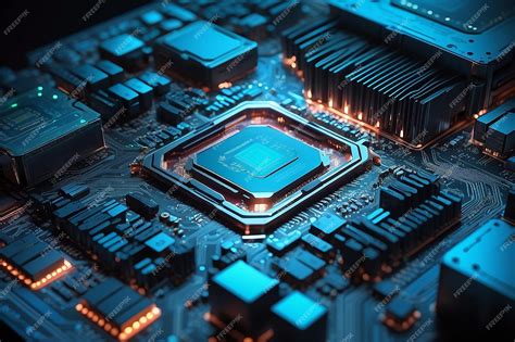 3d-рендеринг киберпанка ai схема платы технологический фон центральные ...