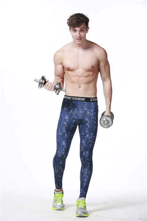 Men Running Tights Adult Camo Compression Pants Leggings Base Layer