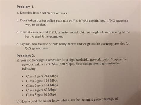Solved Describe How A Token Bucket Work Does Token Bucket Chegg