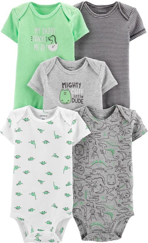 Боди Carters 16641912 5 шт 3M Серое с белым и зеленым (192135529973 ...