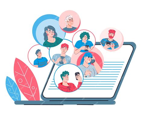 Premium Vector Online Communication Via Internet Social Networking