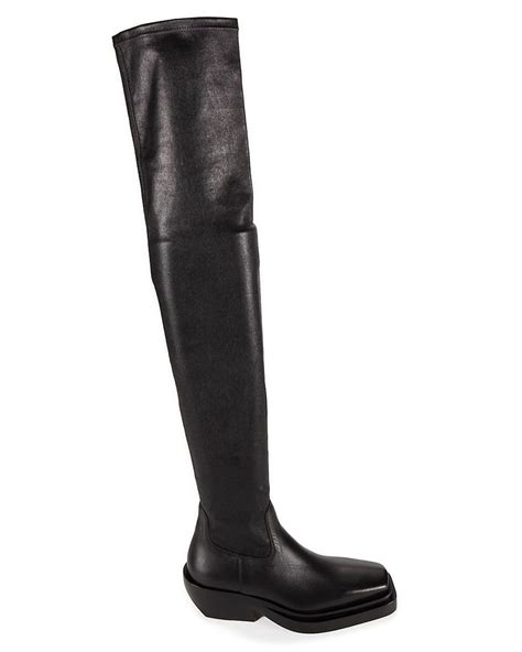 Bottega Veneta Block Heel Over The Knee Boots In Black Lyst