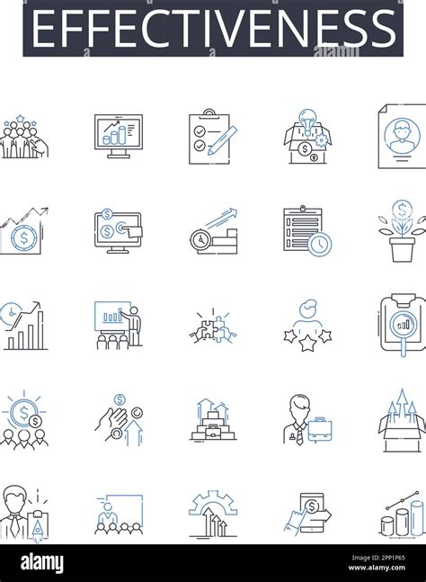 Effectiveness Line Icons Collection Efficiency Productivity