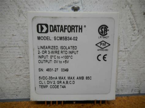 Dataforth Scm5b34 02 Linearized Isolated 2 Or 3 Wire Rtd Input Used
