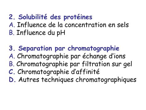 Ppt Chapitre Techniques De Purification Des Prot Ines Isolement Des Prot Ines A Choix Dune