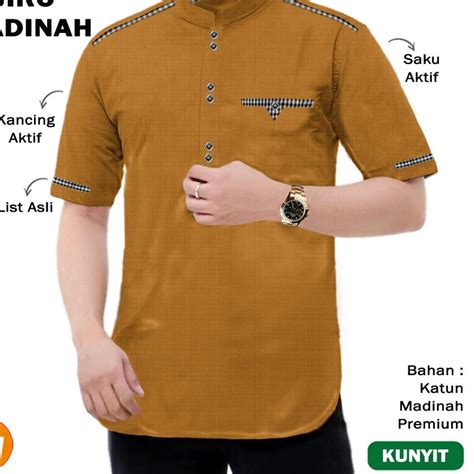 Jual Termurah Baju Muslimin Koko Pria Koko Tojiro Lengan Pendek Bahan