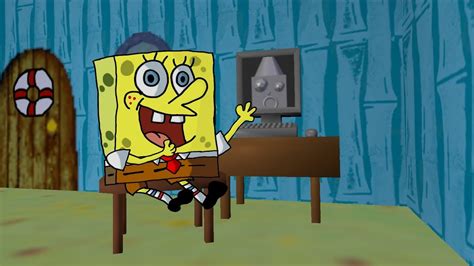 Spongebob Sitting On A Chair