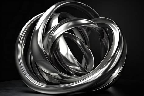 Premium Photo Silver Shape Creative Digital Illustration Abstract