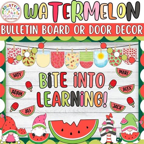 You Are One In A Melon Watermelon And Summer Bulletin Board Or Door