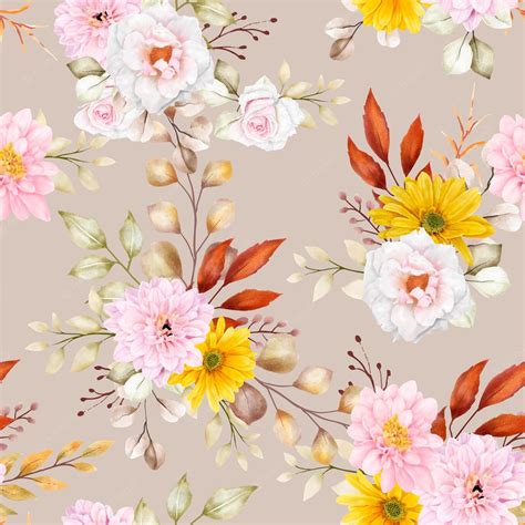 Free Vector Floral Summer Seamless Pattern Illustration
