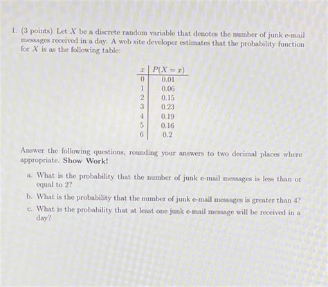 Solved 1 3 Points Let X Be A Discrete Random Variable