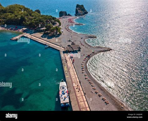 Aerial View Of Sveti Nikola Budva Island Montenegro Hawaii Beach