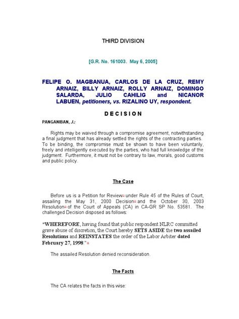 Compromise Agreement Discuss Rights May Be Waived Via Compromise