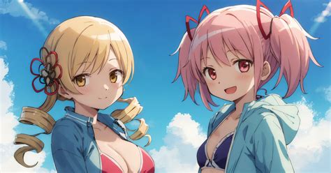 魔法少女まどかマギカ マミまど ビキニその② Kwgのイラスト Pixiv