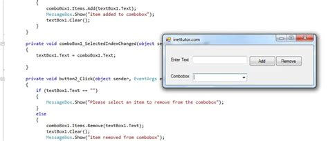 C Add Remove Items In Combo Box