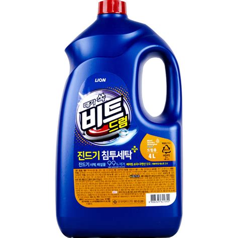 라이온 때가쏙비트 드럼 진드기 침투세탁 4l 레몬샵