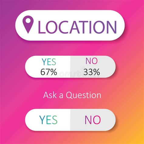 Instagram Buttons Stickers Yes No Polls Questions Stock Vector