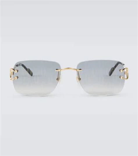 Cartier Monogram Rectangular Sunglasses Grey Editorialist