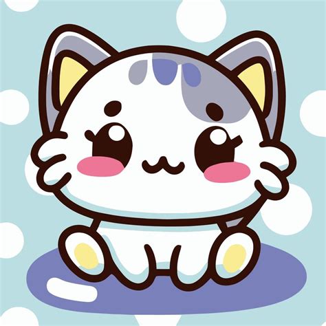 lindo gato ilustración gato kawaii chibi dibujo vectorial estilo gato