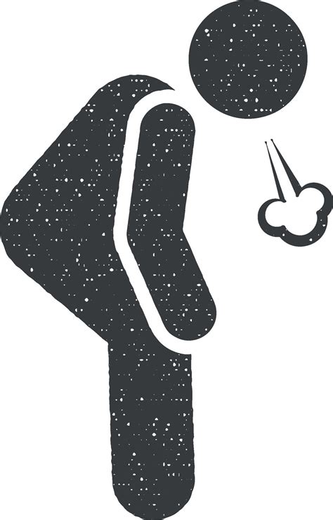 Puke Man Vomit Icon Vector Illustration In Stamp Style 38039016