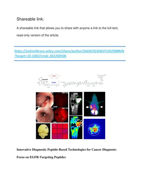 Pdf Innovative Diagnostic Peptide‐based Technologies For Cancer Diagnosis Focus On Egfr