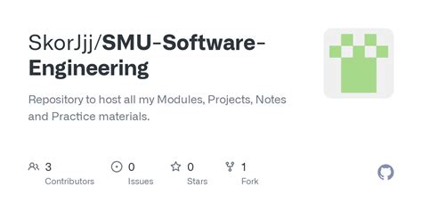Github Skorjjjsmu Software Engineering Repository To Host All My Modules Projects Notes