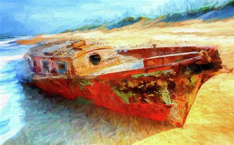 Outer Banks Shipwreck Ap Digital Art By Dan Carmichael Pixels