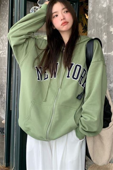 핑크프릴 리케아 후드 긴팔 입체 레터링 오버핏 집업 자켓