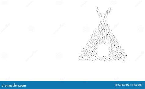 3d Rendering Of Nails In Shape Of Symbol Of Expand With Shadows