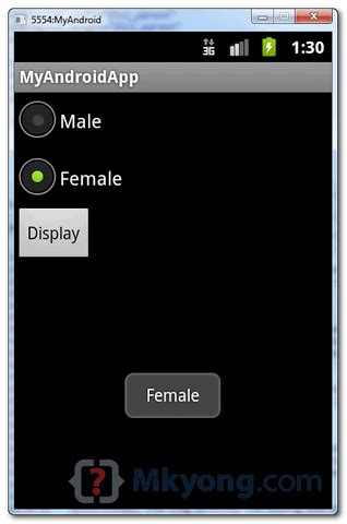 Android Radio Buttons Example Mkyong