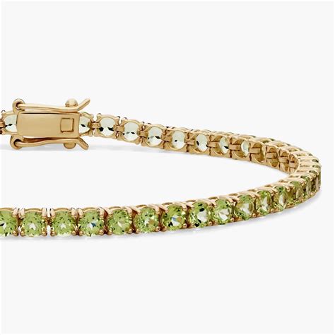 Peridot Birthstone Tennis Bracelet In 14k Yellow Gold