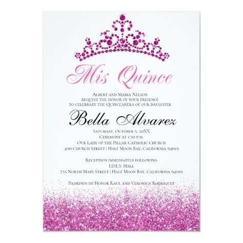 Magenta Glitter Quincea Era Invitation Mis Quince Ad Sponsored