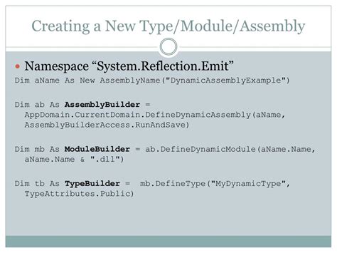 Ppt Net Reflection Dynamically Create Find And Invoke Types