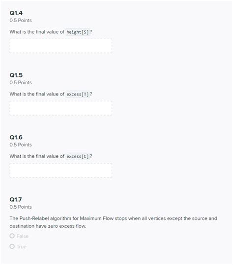 Solved Q1 35 Points Consider Running The Push Relabel Algorithm On