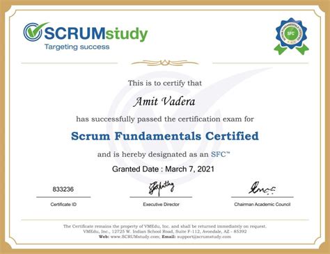 Amit Vadera On Linkedin Successfully Passed The Certification Exam For Scrum Fundamentals