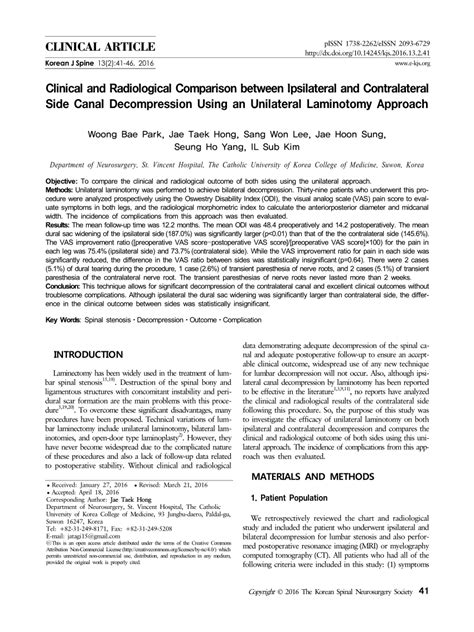 Pdf Clinical And Radiological Comparison Between Ipsilateral And Contralateral Side Canal