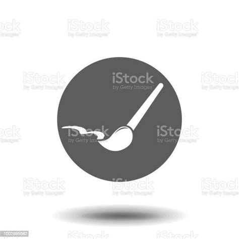 페인트 브러시 아이콘 플랫입니다 그림을 흰색 배경에 고립입니다 벡터 회색 부호 기호 가사 집안일에 대한 스톡 벡터 아트 및 기타 이미지 가사 집안일 공예 디자인