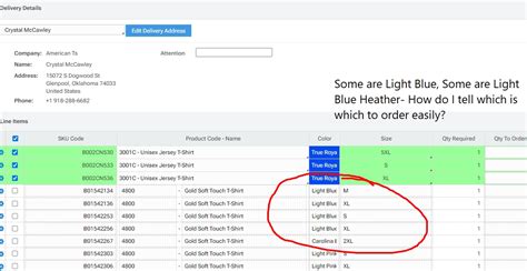 Purchase Order Columns Expand For Longer Color Names Deconetwork Help