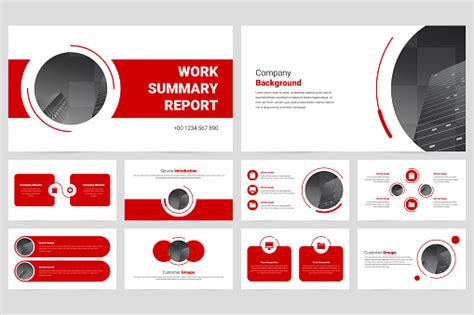 빨간색 현대 마케팅 회사 슬라이드 프리젠 테이션 템플릿 형판에 대한 스톡 벡터 아트 및 기타 이미지 형판 슬라이드쇼 설계도 Istock