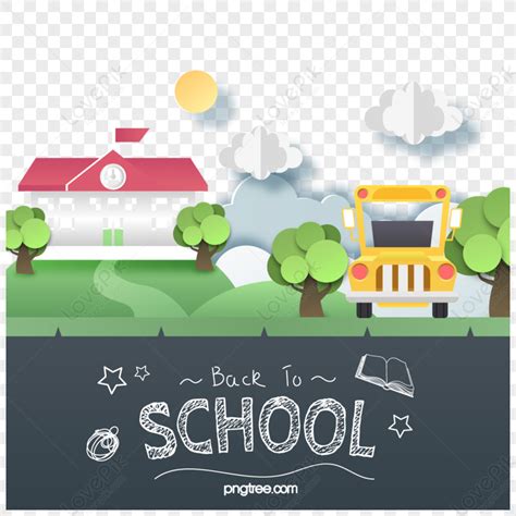 개학 시즌 자유형 학교 종이 컷 장식 삽화 학술 건물 Png 일러스트 무료 다운로드 Lovepik